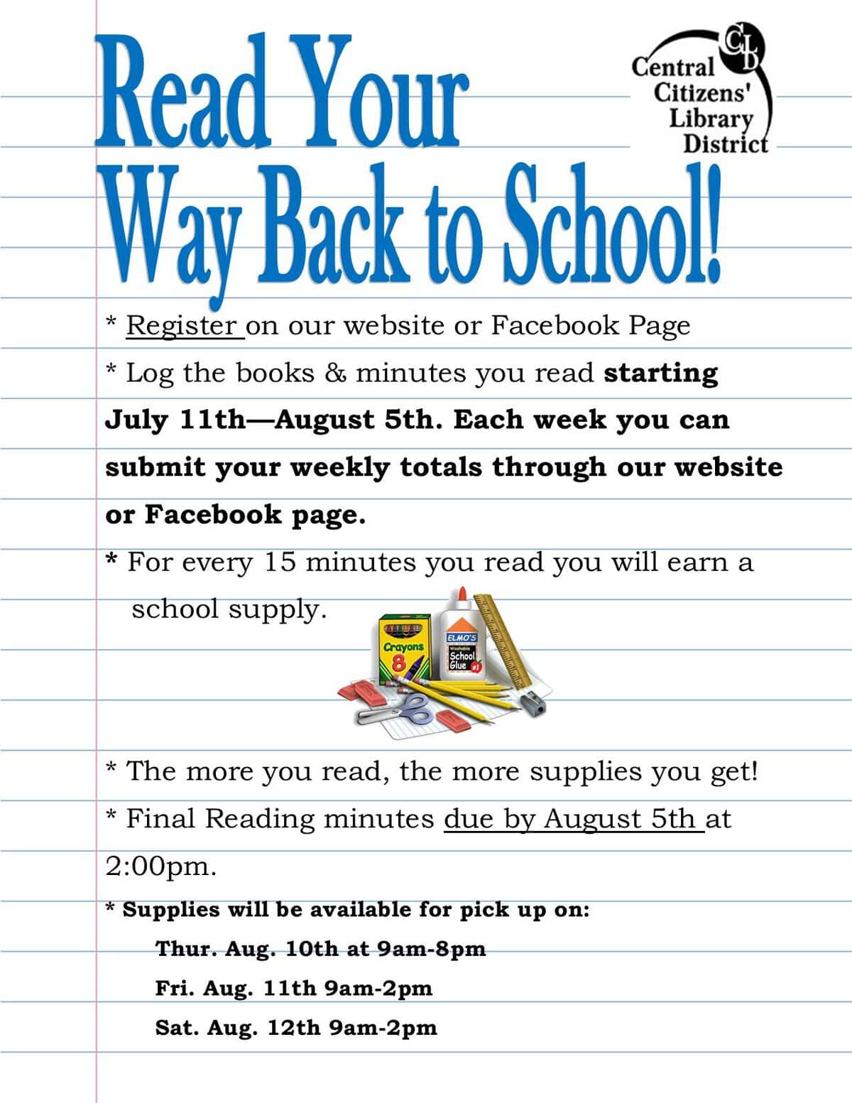 Calendar – Central Citizens Library District