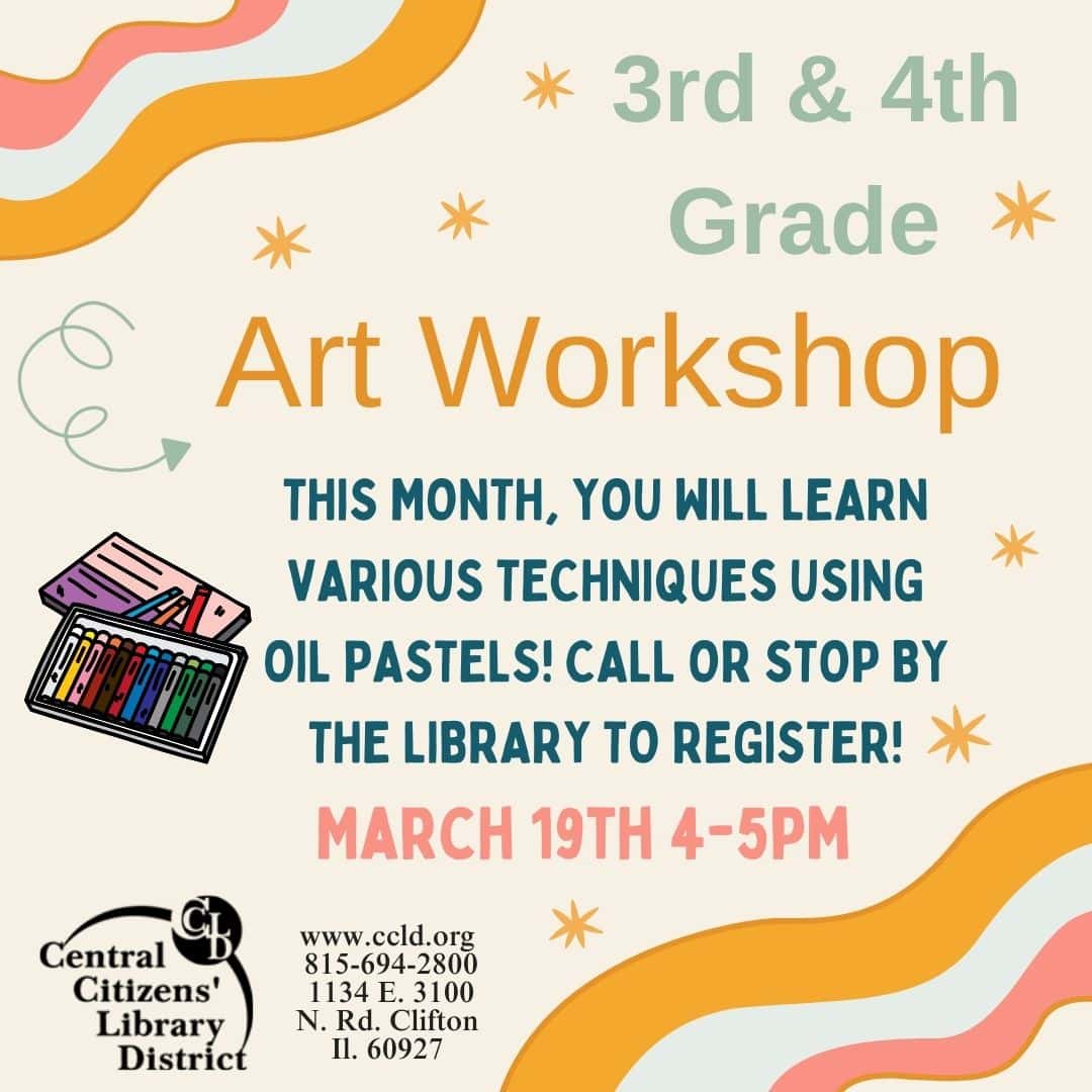 3rd & 4th Grade Art Workshop – Central Citizens Library District