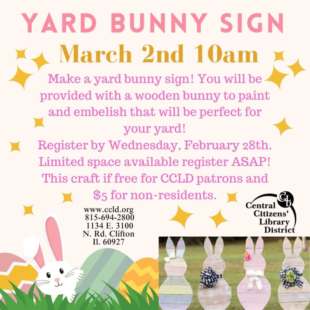 Easter Bunny Yard Sign – Central Citizens Library District