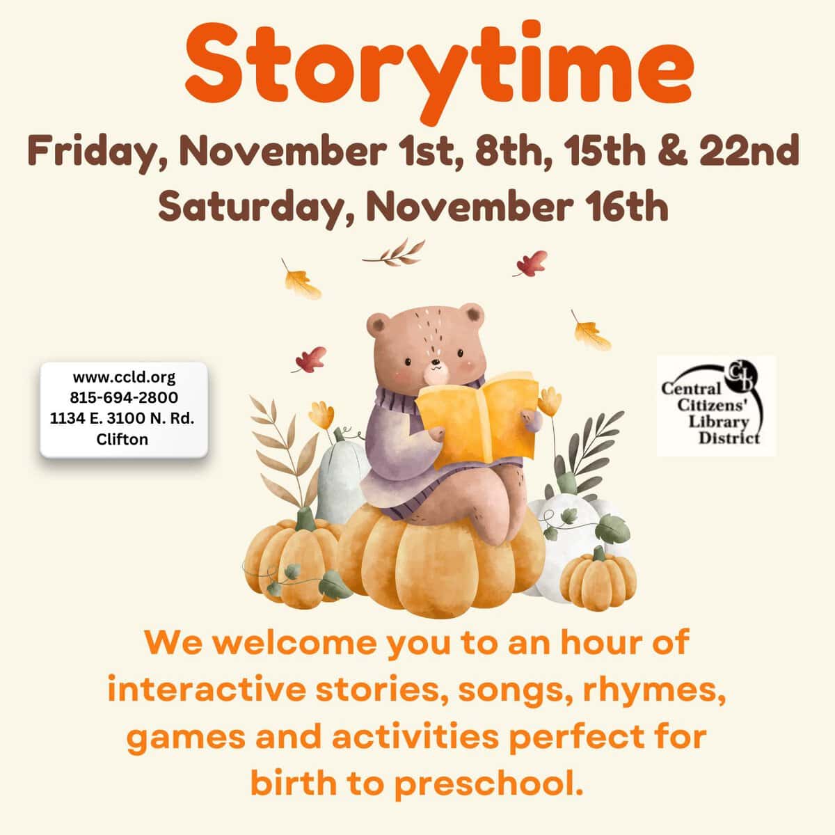 Friday Storytime – Central Citizens Library District