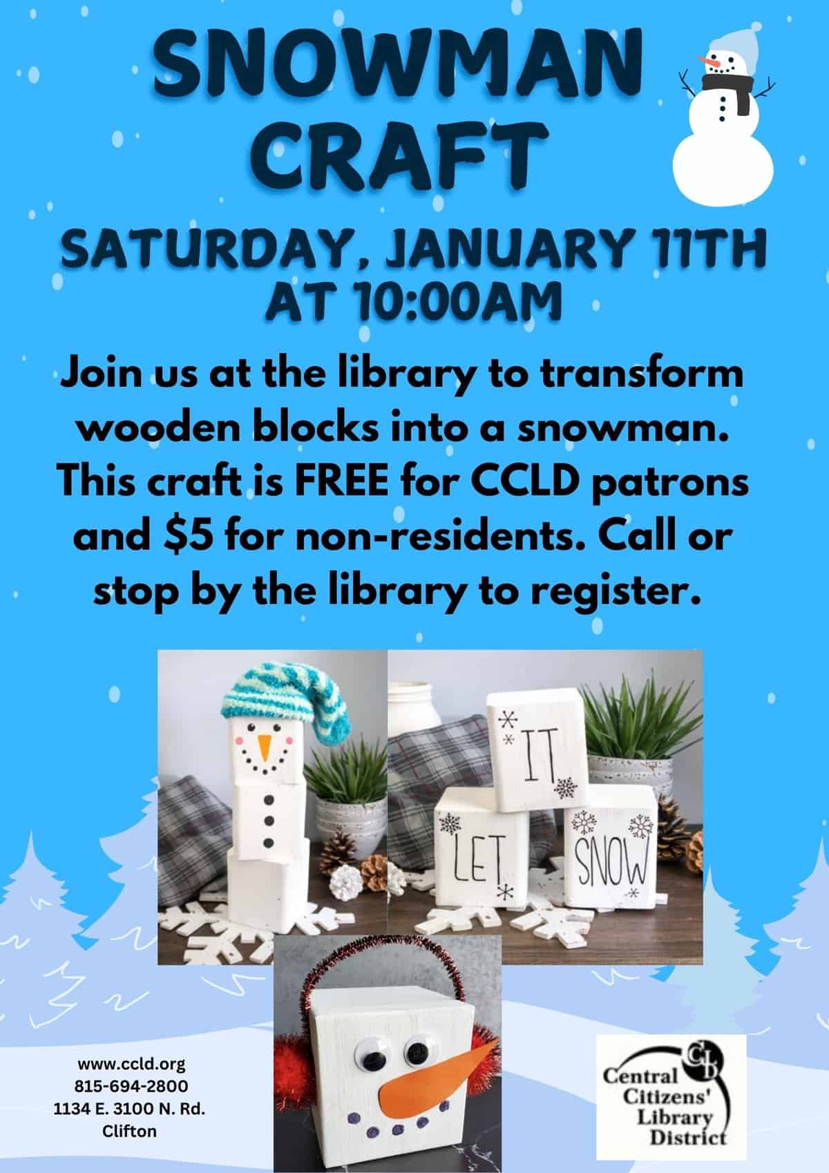 Snowman Craft – Central Citizens Library District