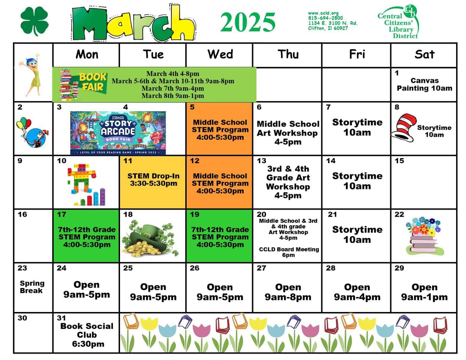 March Calendar of Events – Central Citizens Library District
